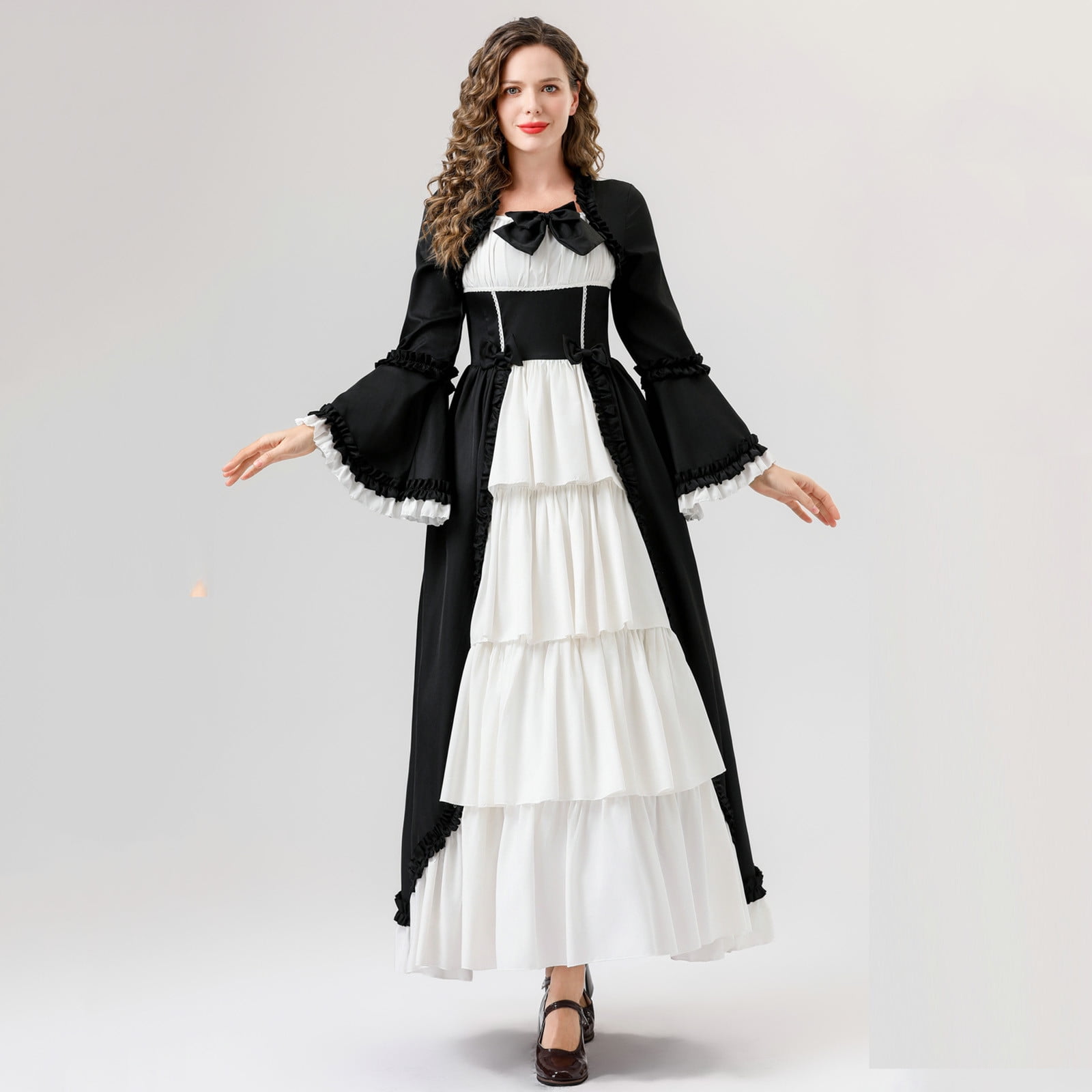 BLTIBY 2025 Womens Role-playing Dress Long Sleeve ELegant Stage Play ...