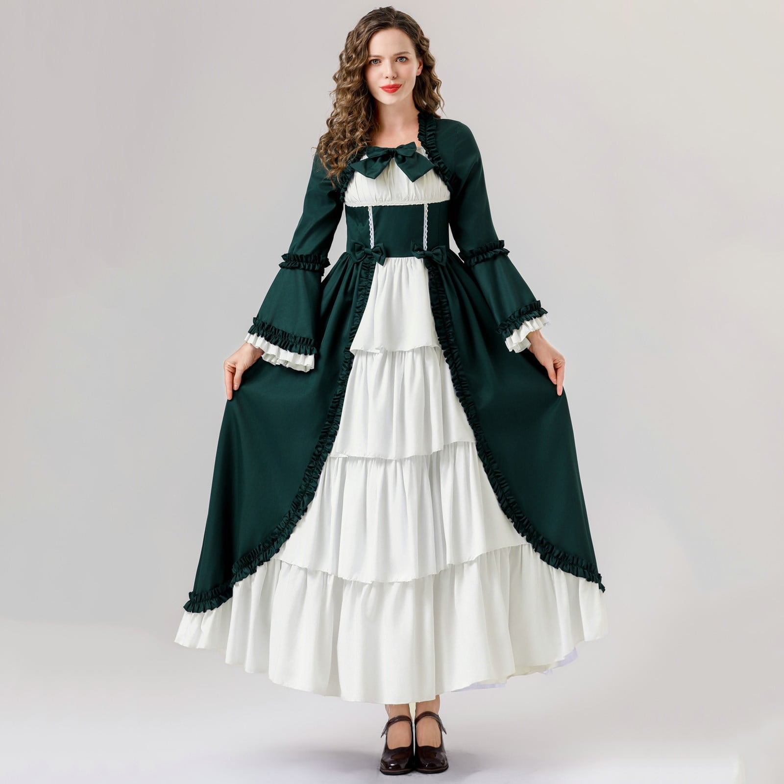 BLTIBY 2025 Womens Role-playing Dress Long Sleeve ELegant Stage Play ...