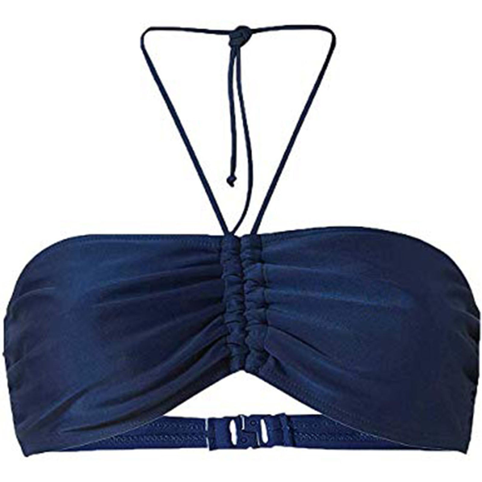 BLTIBY 2025 Womens Underwire Bikini Tops Push Up Solid Color Spaghetti ...