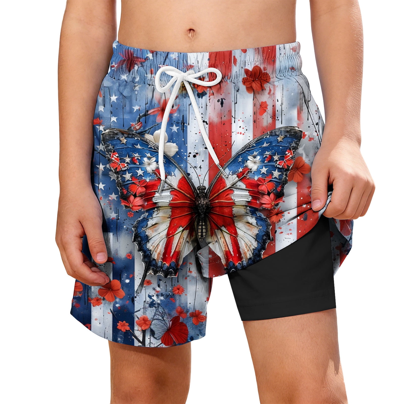 BLTIBY 250th Anniversary USA Shorts for Boys 4th of July Swim Trunks ...