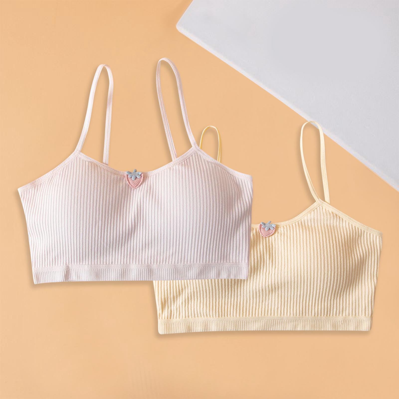 BLTIBY 2PC Cotton Girls Training Bra Crop Cami Training Bras for Teens ...