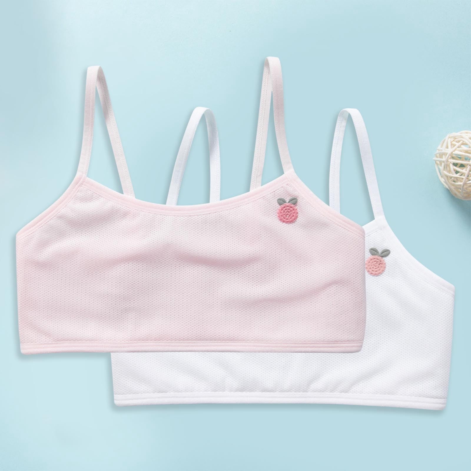 BLTIBY 2PC Cotton Girls Training Bra Crop Cami Training Bras for Teens ...