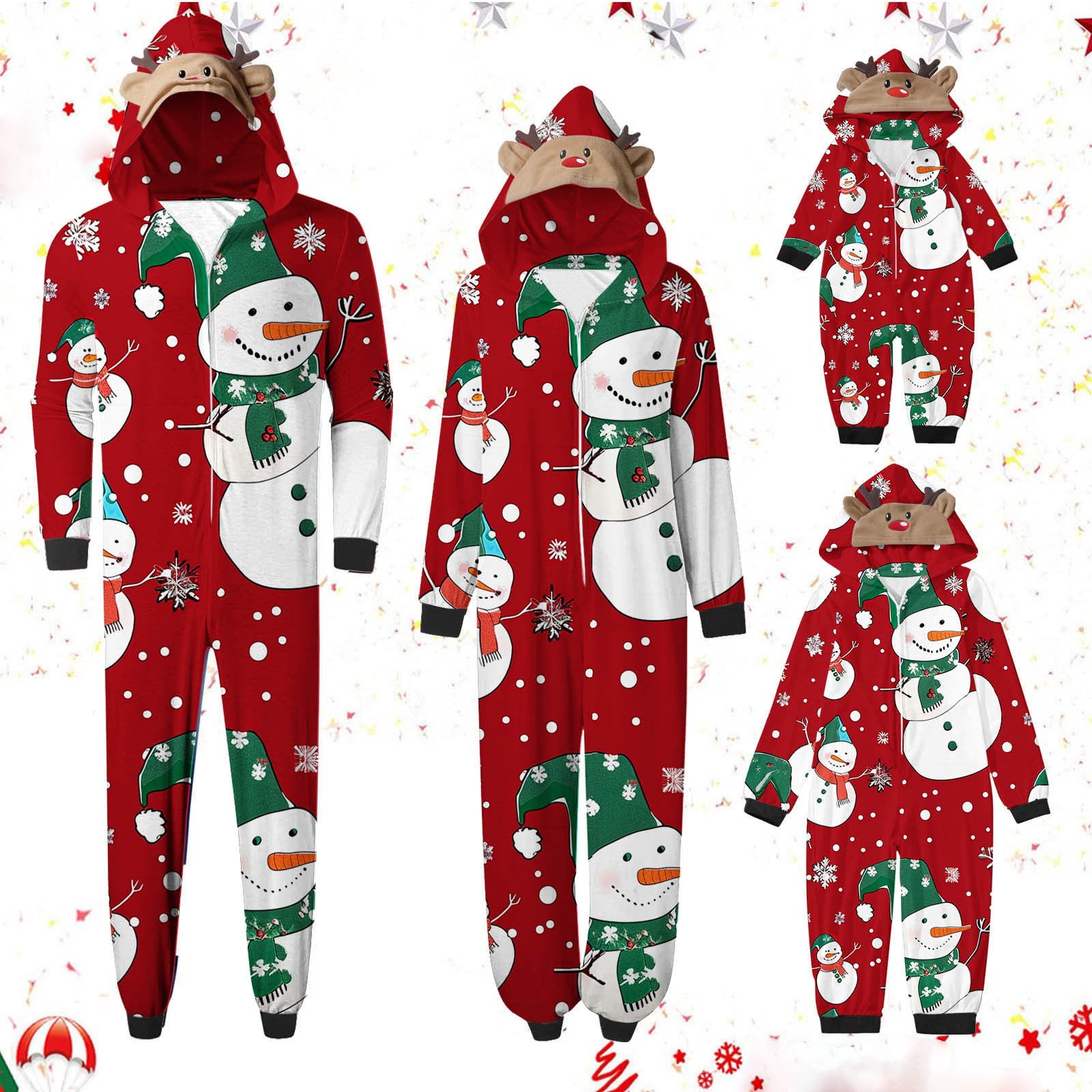 BLTIBY Christmas Pajamas Family 2024 Hoodies Xmas Matching Pajamas Set ...