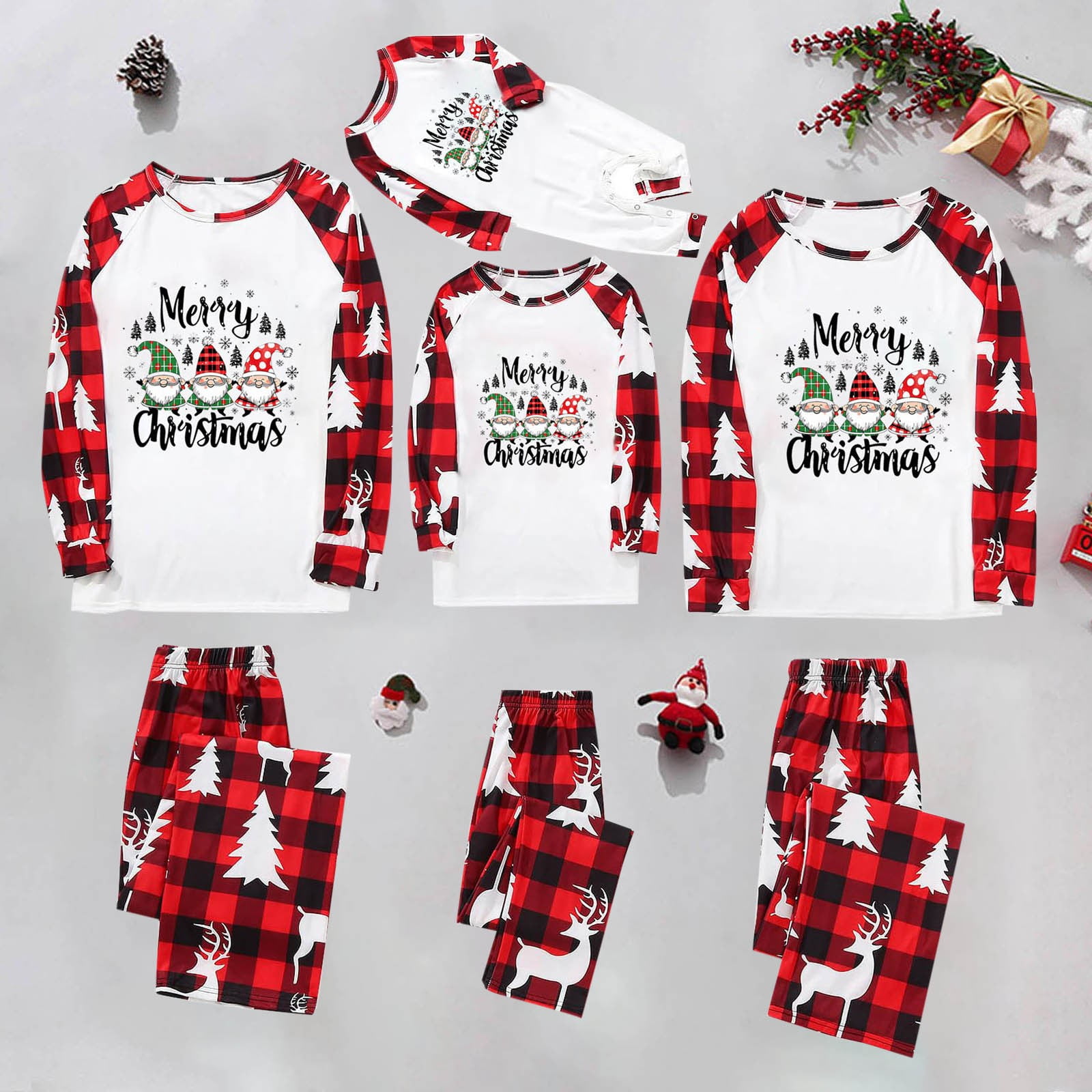 BLTIBY Christmas Pajamas Family 2024 Xmas Matching Pajamas Set Holiday ...