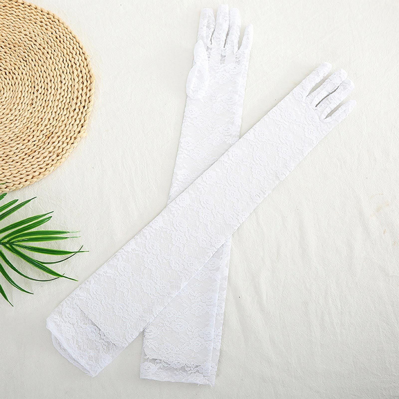 BLTIBY Elegant Lace Gloves for Women Floral Pattern Lace Gloves for ...