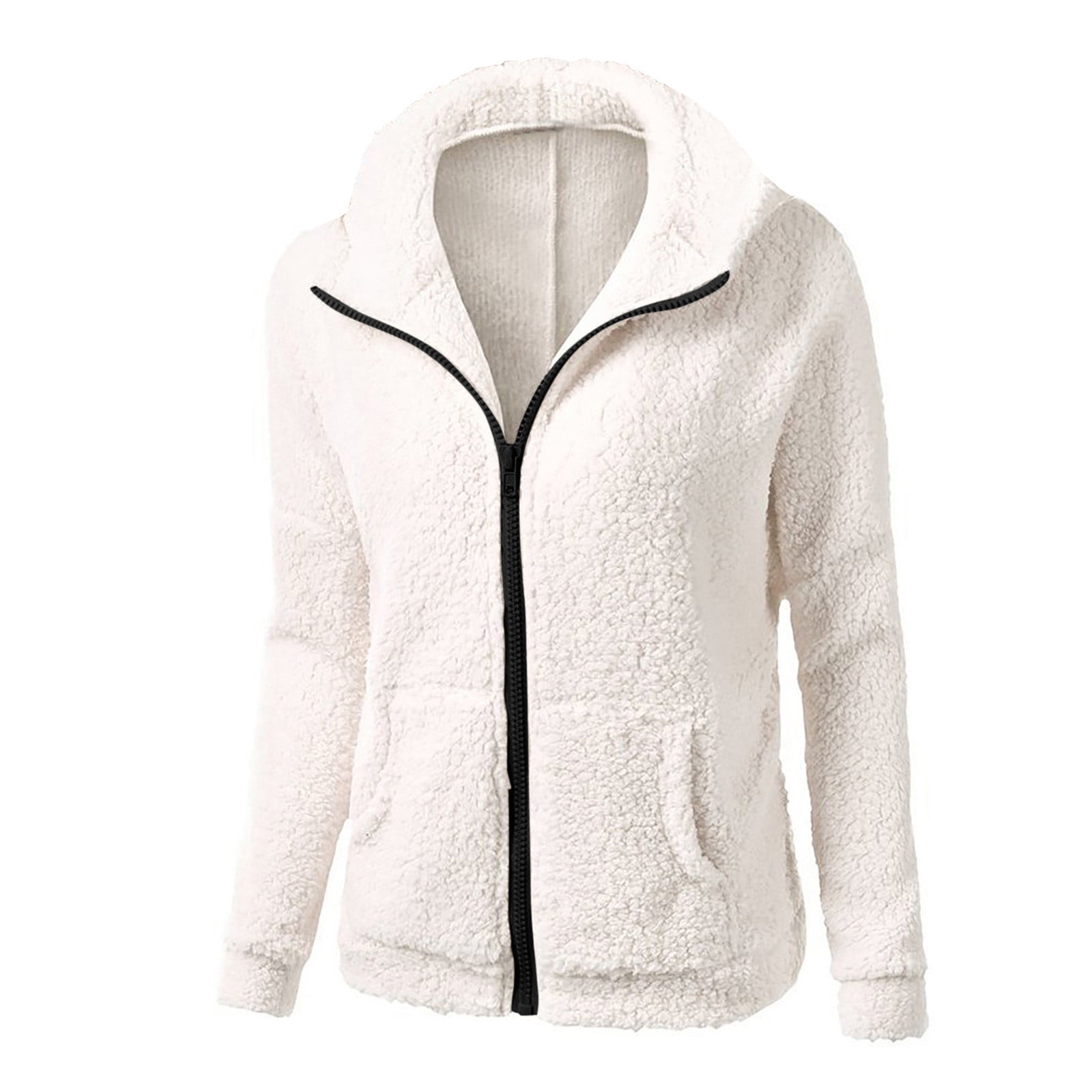 BLTIBY Fleece Jacket for Women Hoodies Autumn Winter Thicked Solid ...