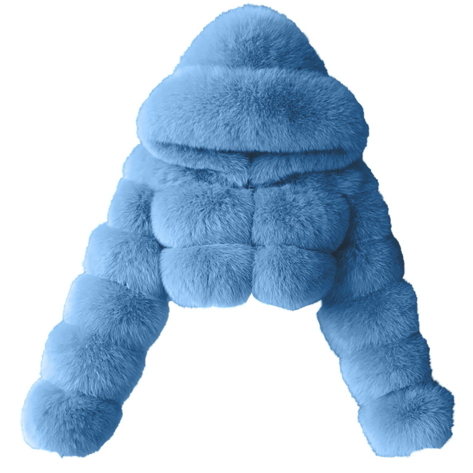 BLTIBY Fur Coat for Women Hooded,Short Faux Furry Cropped Fluffy Jacket ...