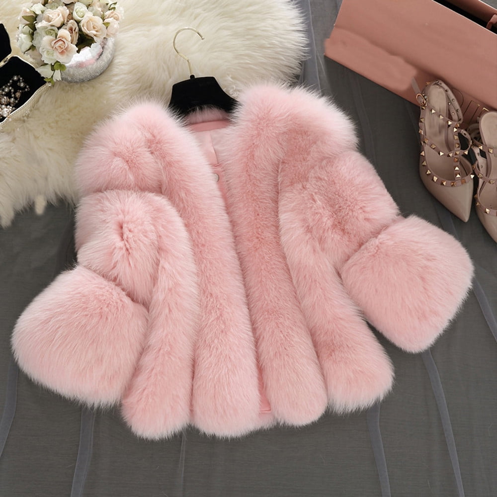 BLTIBY Fur Coat for Women,Faux Furry Cropped Fluffy Jacket Winter Fall ...