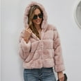 BLTIBY Fur Coat for Women Hooded,Short Faux Furry Cropped Fluffy Jacket Open Front Coats Shaggy ...