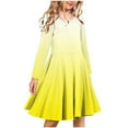 BLTIBY Girls Everyday Dress Long Sleeve Round Neck Toddler Gradient ...