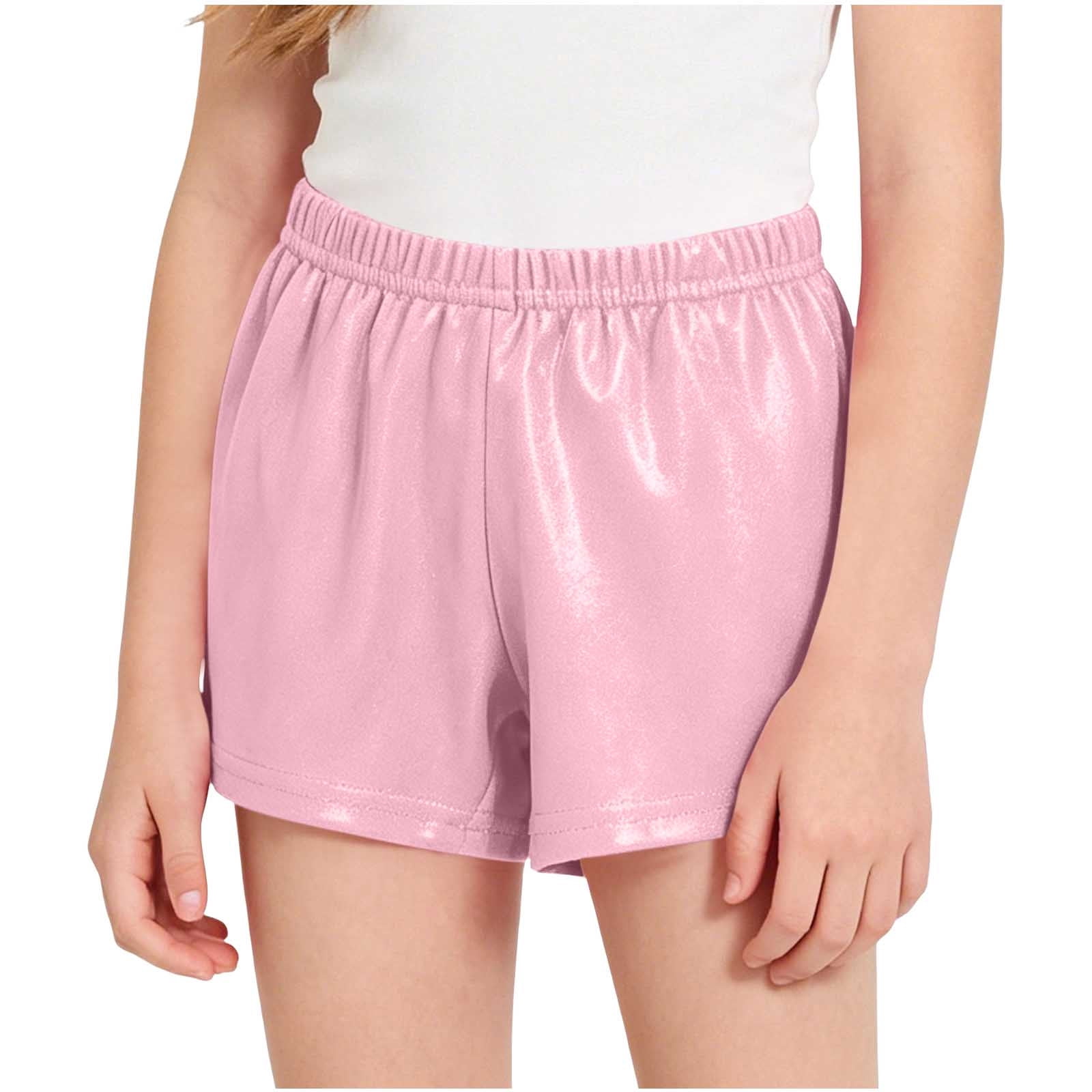 BLTIBY Girls Shiny Shorts Summer Sparkly Dance Outfits Elastic Casual ...