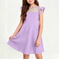 BLTIBY Girls Summer Dress Ruffle Sleeve Mesh A Line Casual Party ...