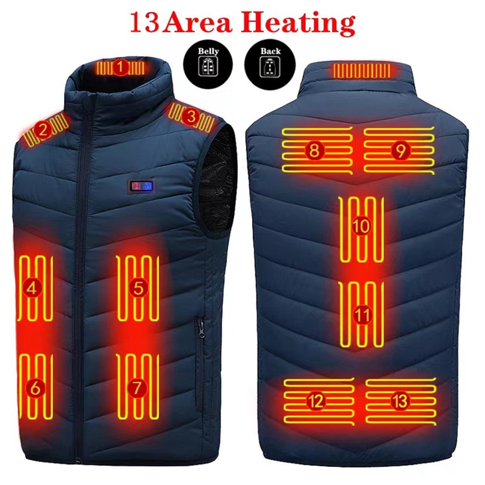 BLTIBY Heated Vests for Women Men, 13 Heating Zones Vest (Battery Pack ...