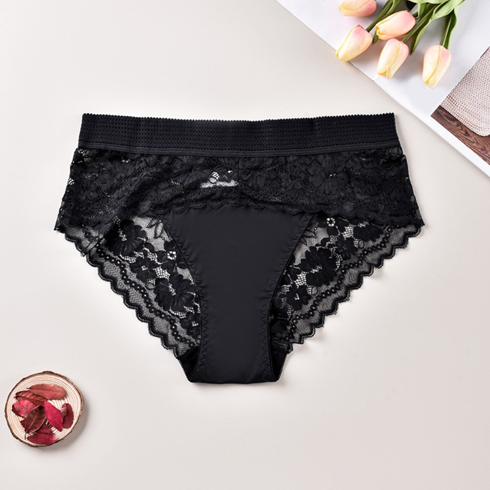BLTIBY High Waist Thongs Panties for Women Solid Color Seamless Abdomen ...