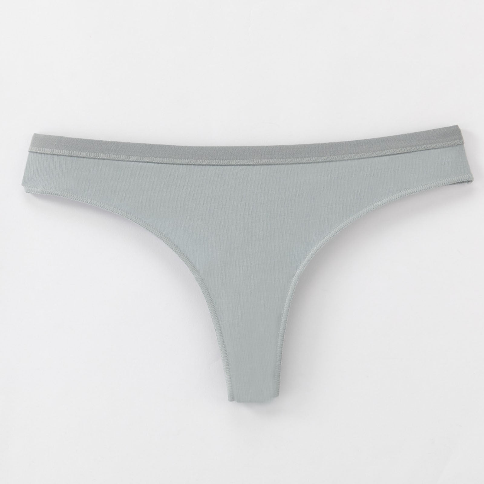 BLTIBY High Waisted Seamless Thongs for Women Solid Color No Show Cotton Thong Breathable ...