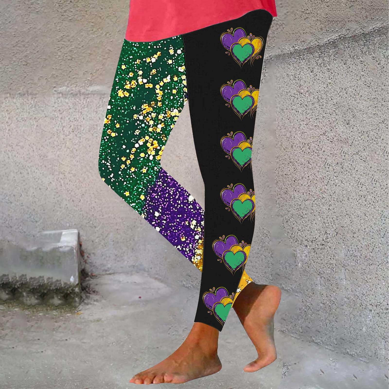 BLTIBY Leggings for Women Carnival Printed Casual Yoga Pants Tummy ...
