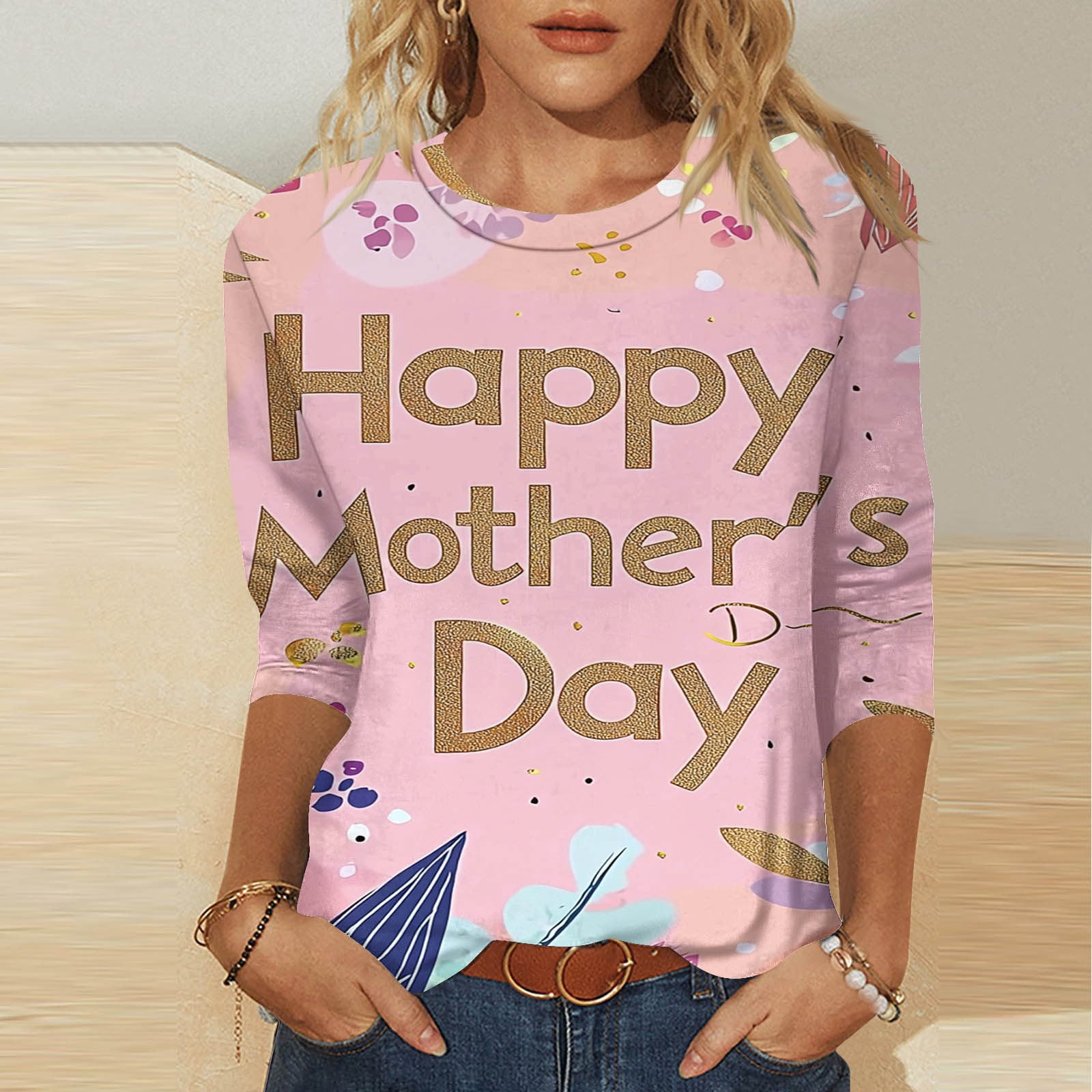 BLTIBY Mama Shirts for Women Mothers Day Mommy Mom Graphic Short Sleeve ...