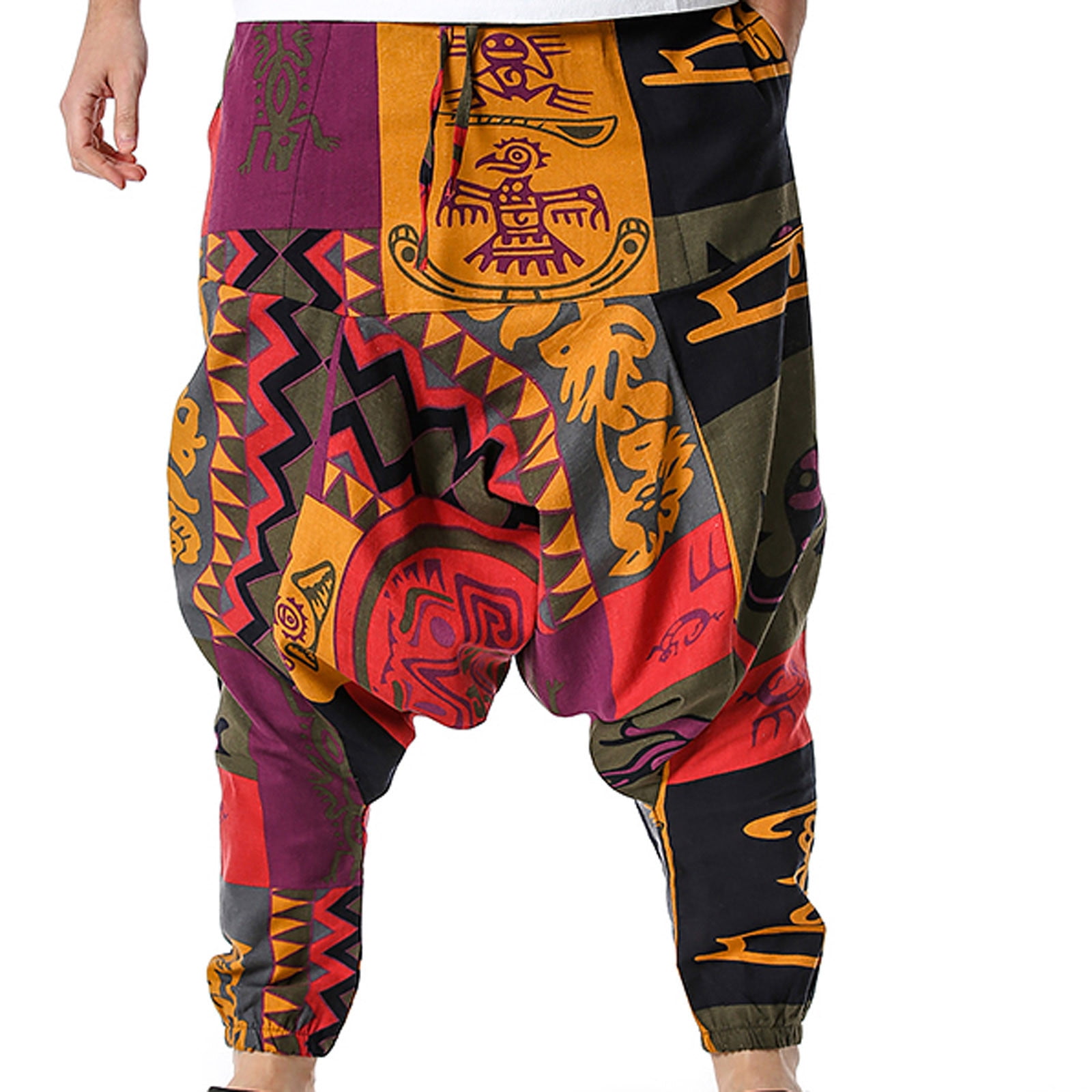 BLTIBY Men's Haren Yoga Pants Hanging Pants Lantern Pants Fashion Baggy ...