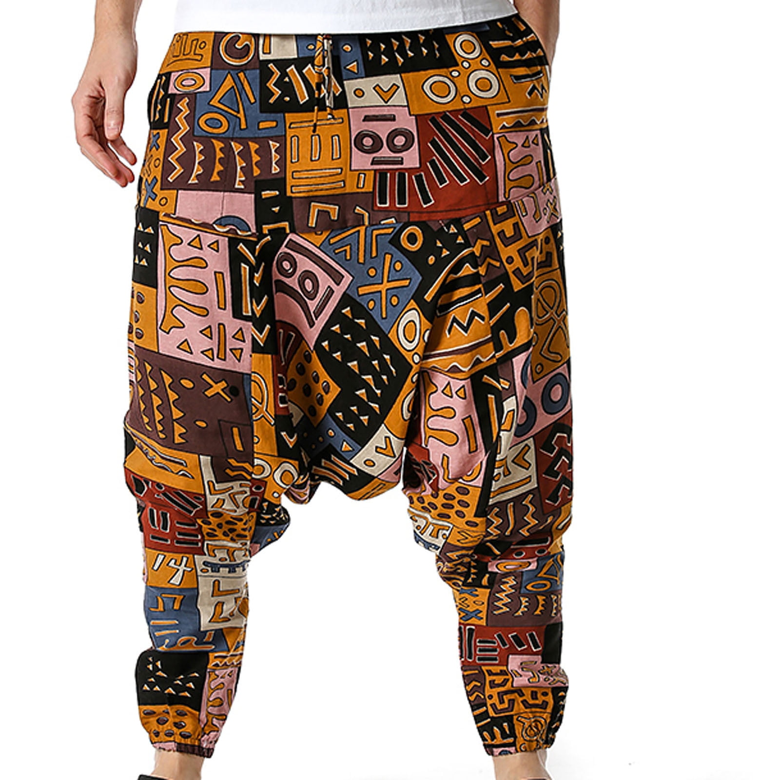 BLTIBY Men's Haren Yoga Pants Hanging Pants Lantern Pants Fashion Baggy ...