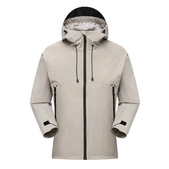 BLTIBY Men's Hooded Waterproof Rain Jacket Lightweight Outdoor Travel ...