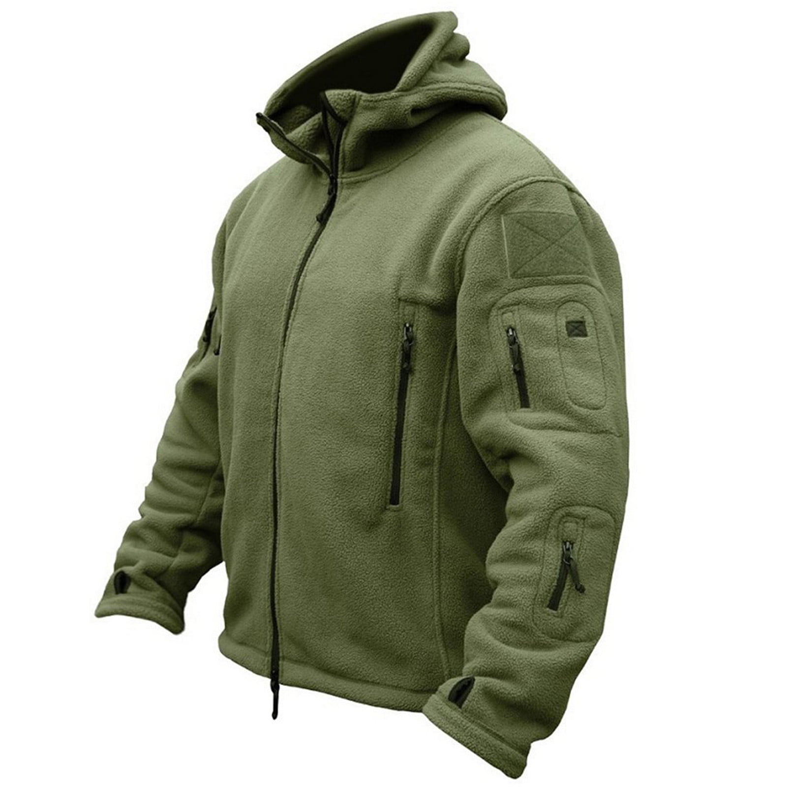 BLTIBY Men's Military Tactical Fleece Jacket Hoodies Fall Winter Solid ...