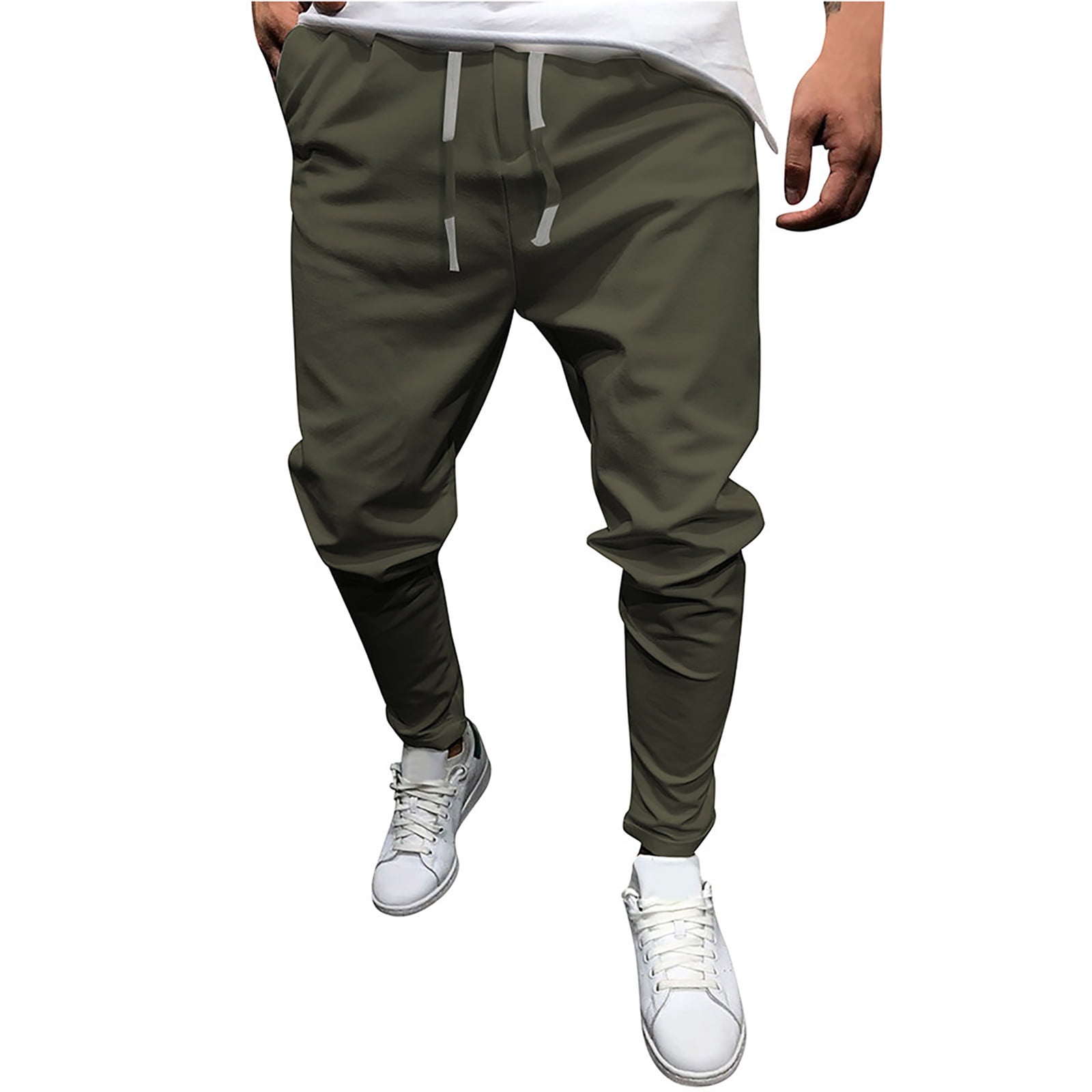 BLTIBY Men's Sports Calf Pants Gym Joggers Spring Summer Pants Elastic ...