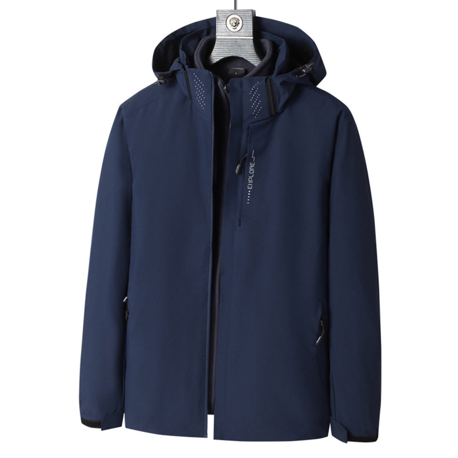 BLTIBY Men's Winter Windbreaker with Detachable Hooded Waterproof ...
