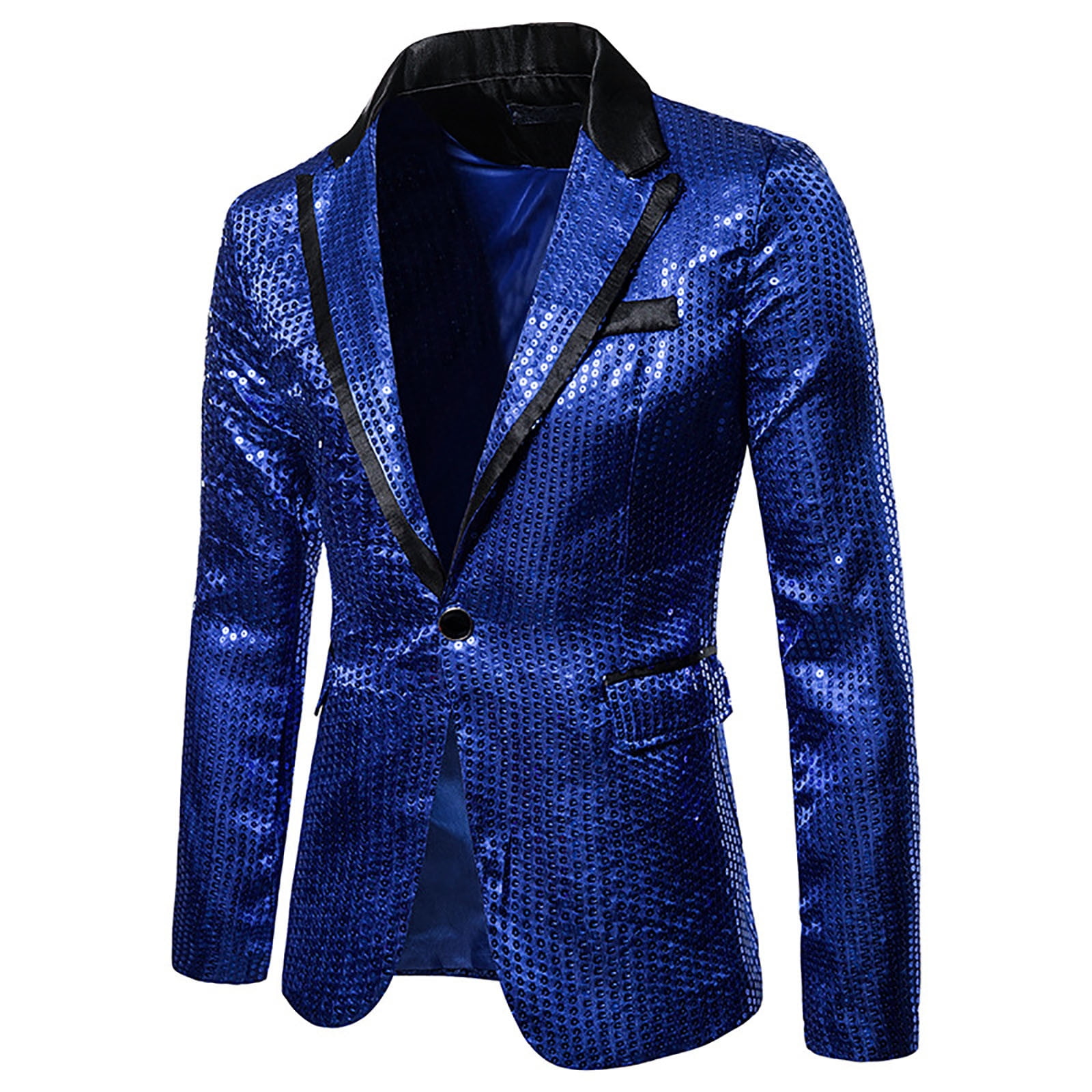BLTIBY Mens Casual Sequin Blazer Sport Coats Dress One Button Formal ...