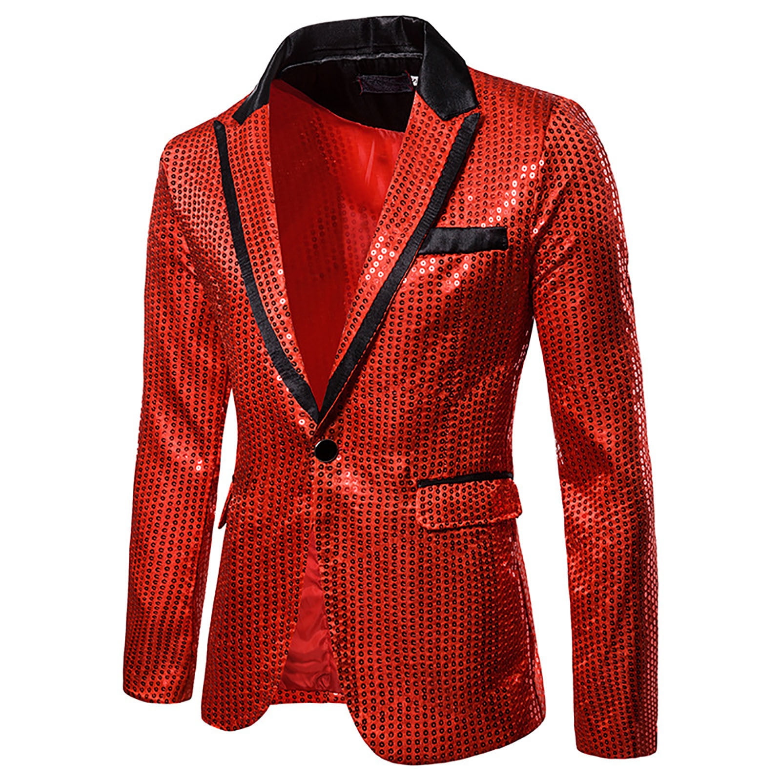 BLTIBY Mens Casual Sequin Blazer Sport Coats Dress One Button Formal ...