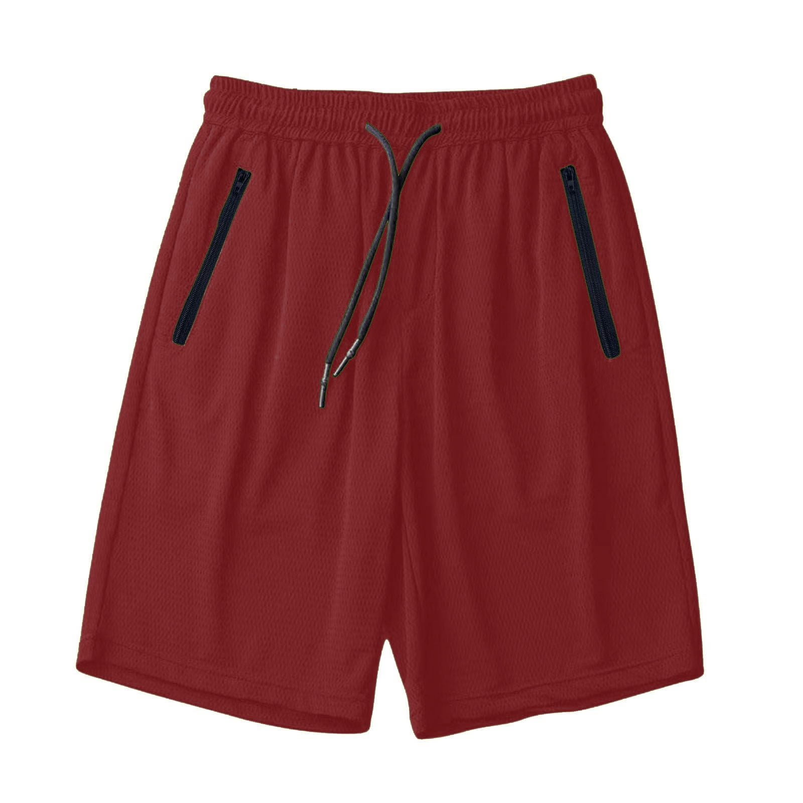 BLTIBY Mens Casual Shorts Summer Solid Color Elastic Waist Drawstring ...