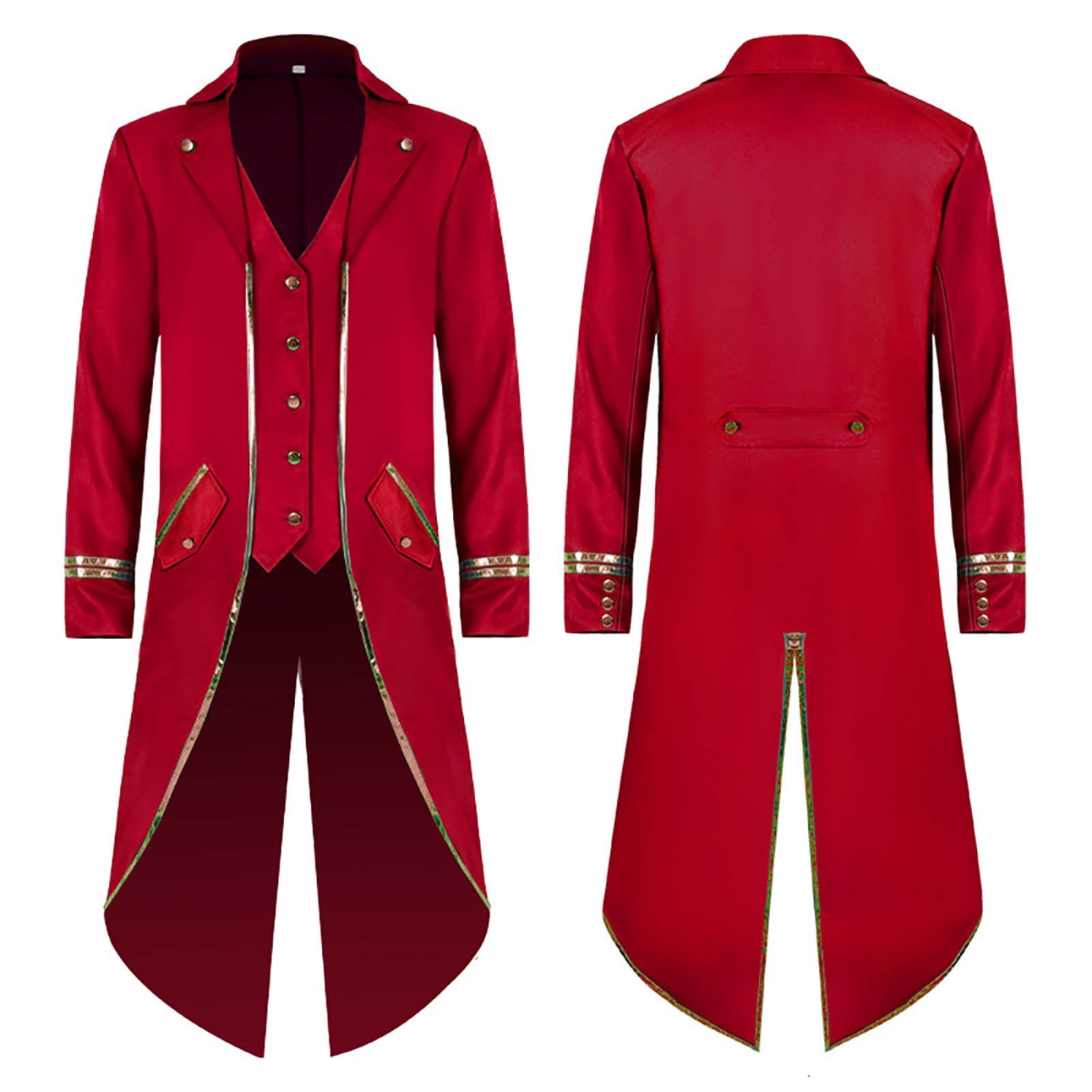BLTIBY Mens Medieval Steampunk Tailcoat Jacket for Halloween Costume ...