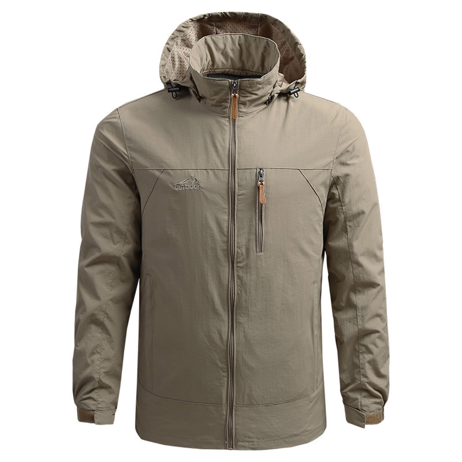 BLTIBY Mens Punching Jacket Hooded with Detachable Winter Fall Solid ...