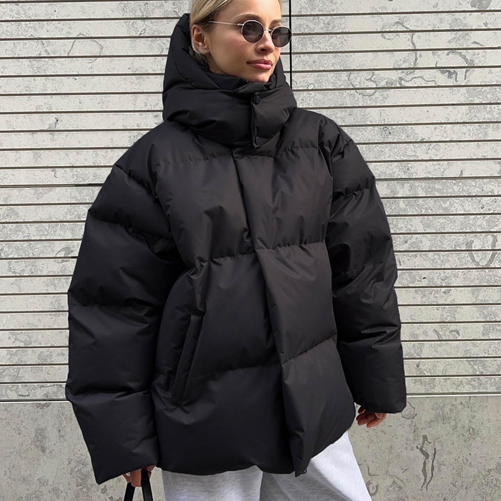 BLTIBY Puffer Jacket for Women Hoodies Autumn Winter Thicked Fleeced ...