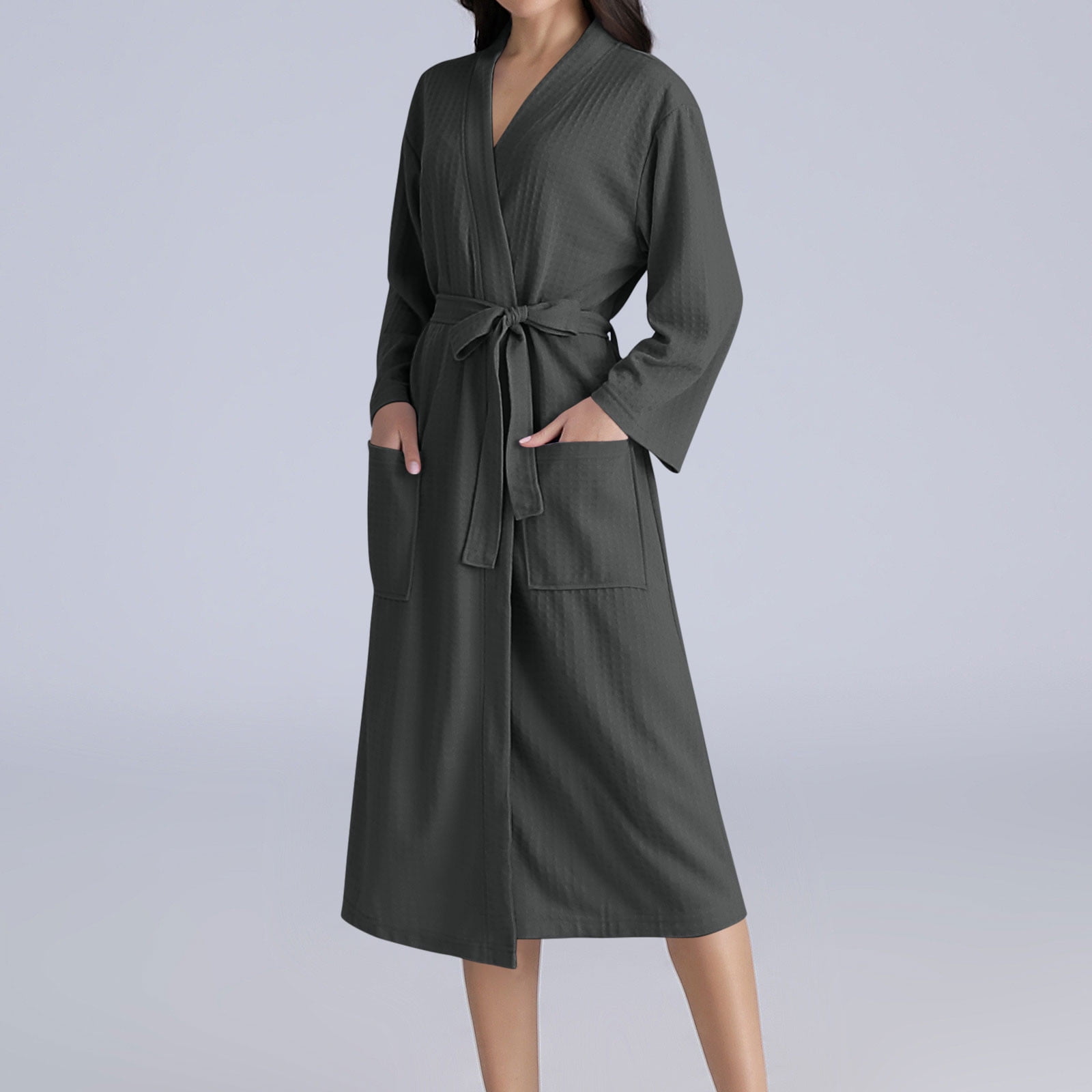 BLTIBY Robes for Women Kimono Bathrobe Soft V Neck Long Lightweight ...