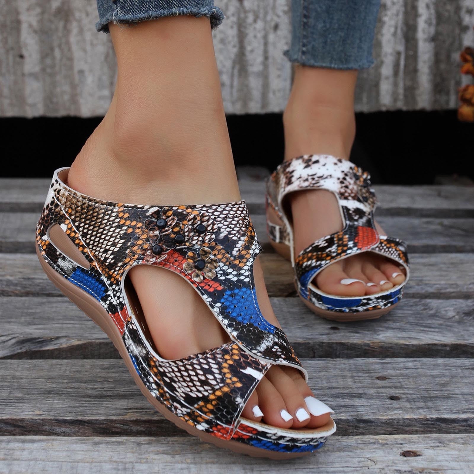BLTIBY Sandals for Women 2025 Wedge Comfortable Orthopedic Sandals ...