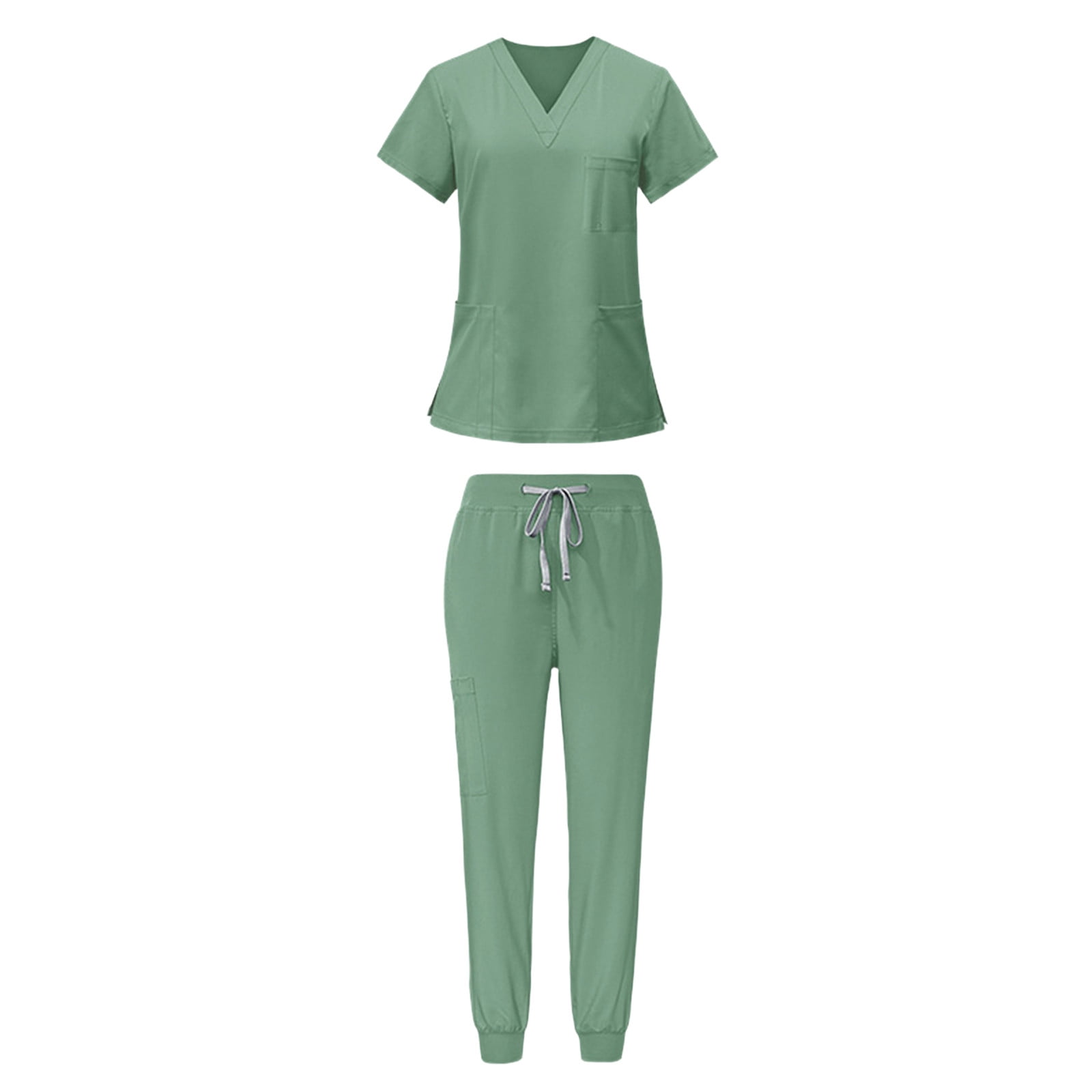 BLTIBY Scrubs for Men Set Stretch Fit Scrub V-Neck Top & Jogger Pants ...