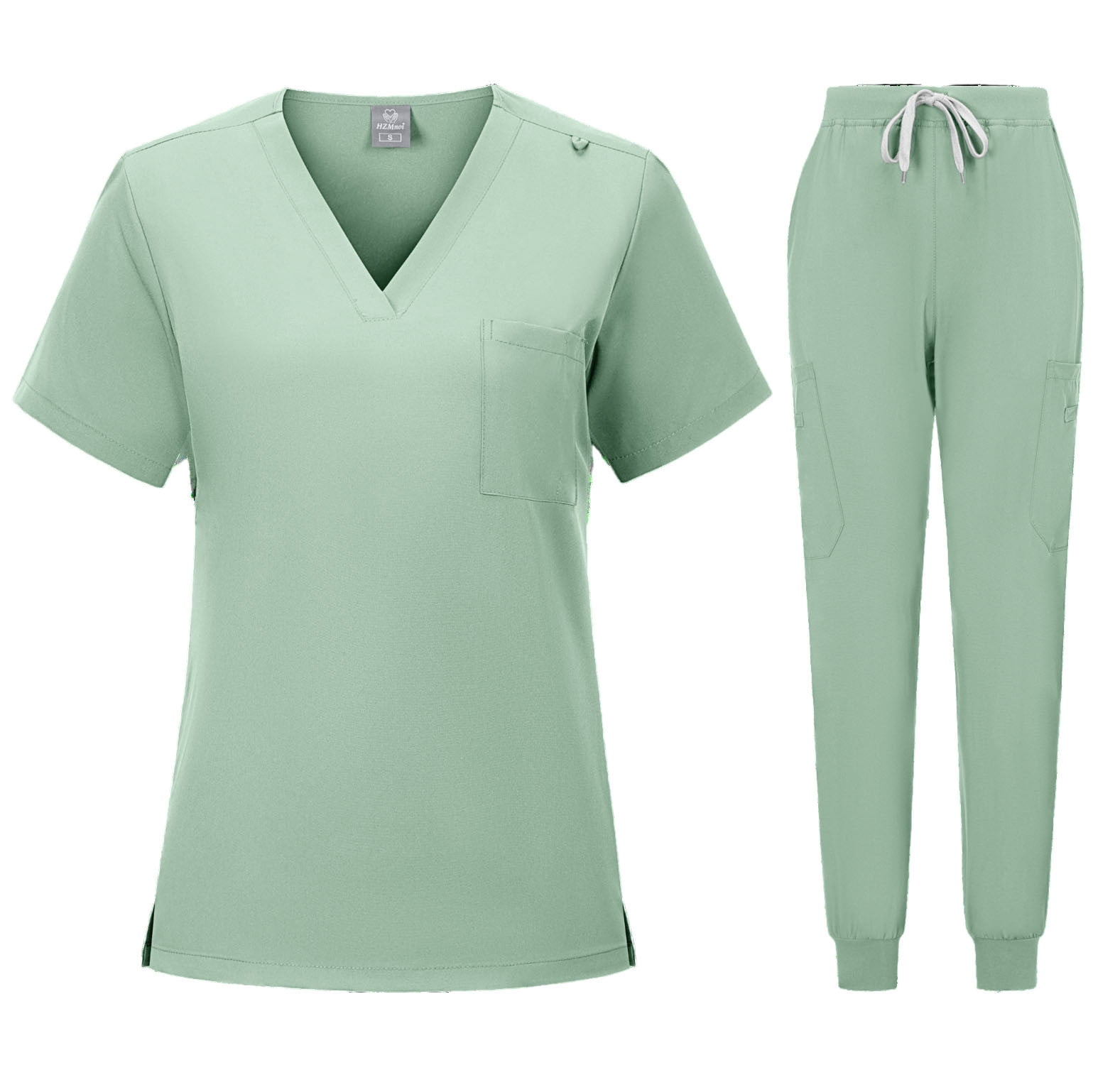 BLTIBY Scrubs for Women Set Summer Medical Uniform Stretch Short Sleeve ...