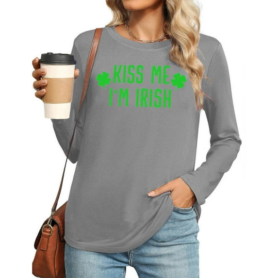 BLTIBY St. Patrick's Day Sweatshirts for Women Shamrock Shirt Clover ...