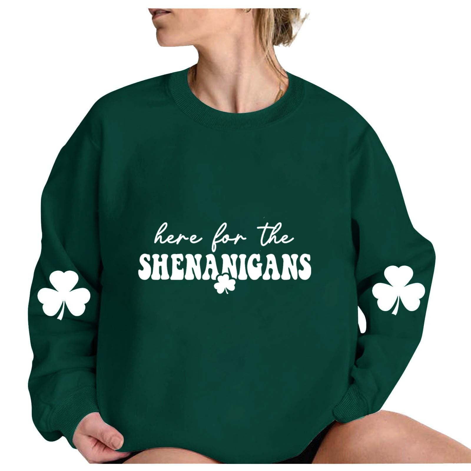BLTIBY St Patricks Day Sweatshirt for Women Spring Fall Lucky Printed ...