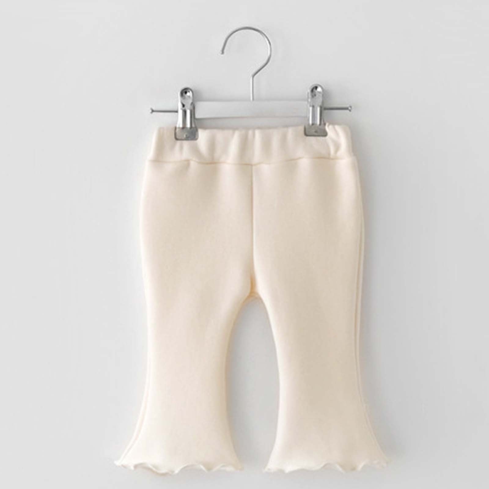 BLTIBY Toddler Baby Girl Flare Pants Solid Colour Cotton Trouser for ...