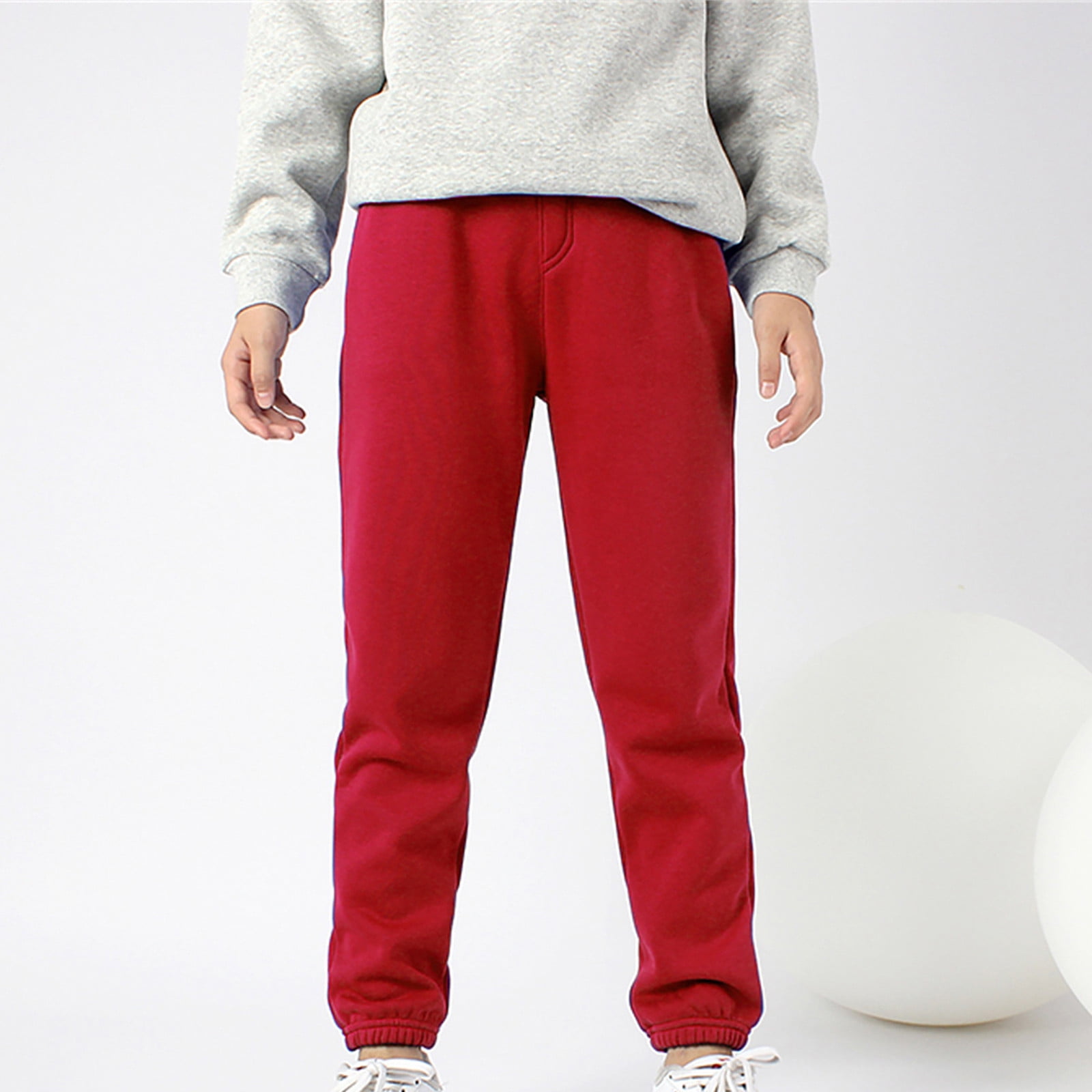 BLTIBY Toddler Boys Girls Sweatpant Solid Color Fall Winter Loose ...