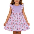 BLTIBY Toddler Girls Cotton Ruffle Dresses Floral Printed Sleeveless ...