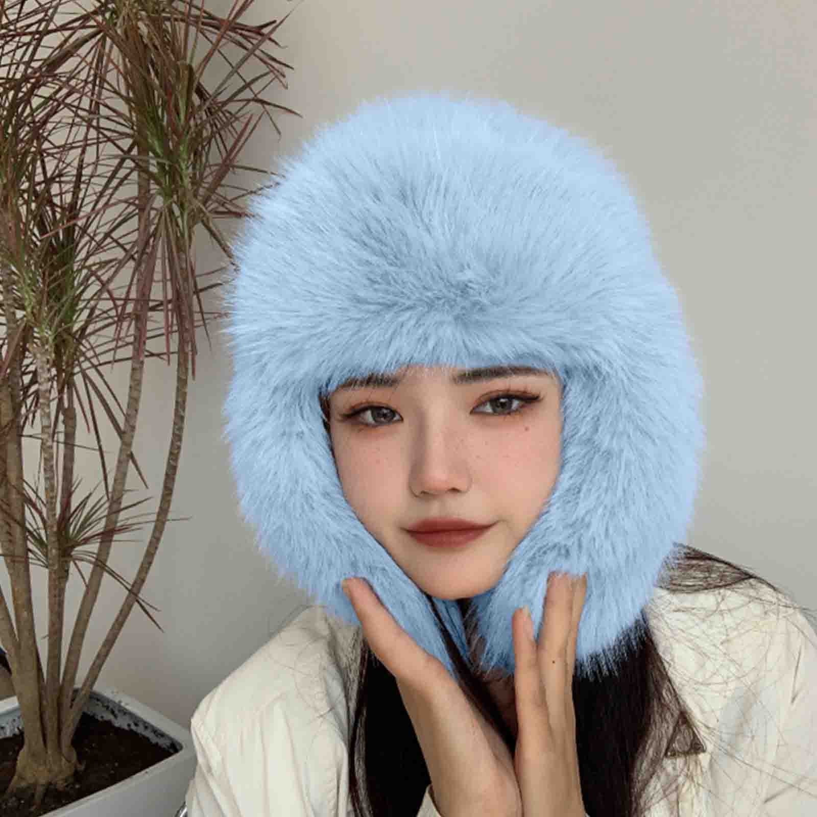 BLTIBY Unisex Winter Trooper Trapper Hat Faux Fur Russian Ushanka Cap ...