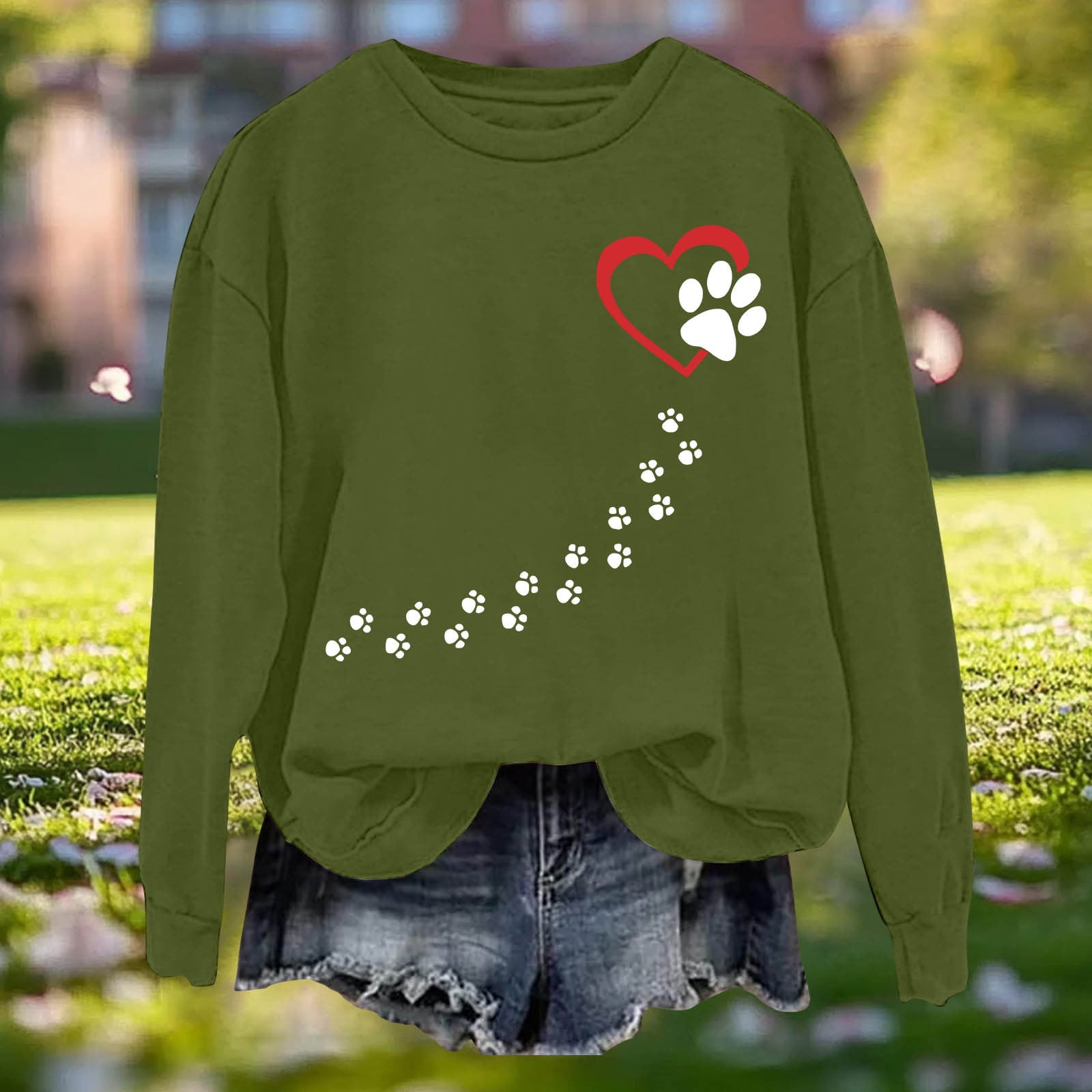 BLTIBY Valentine Sweatshirts for Women Printed Pullover Tops Long ...