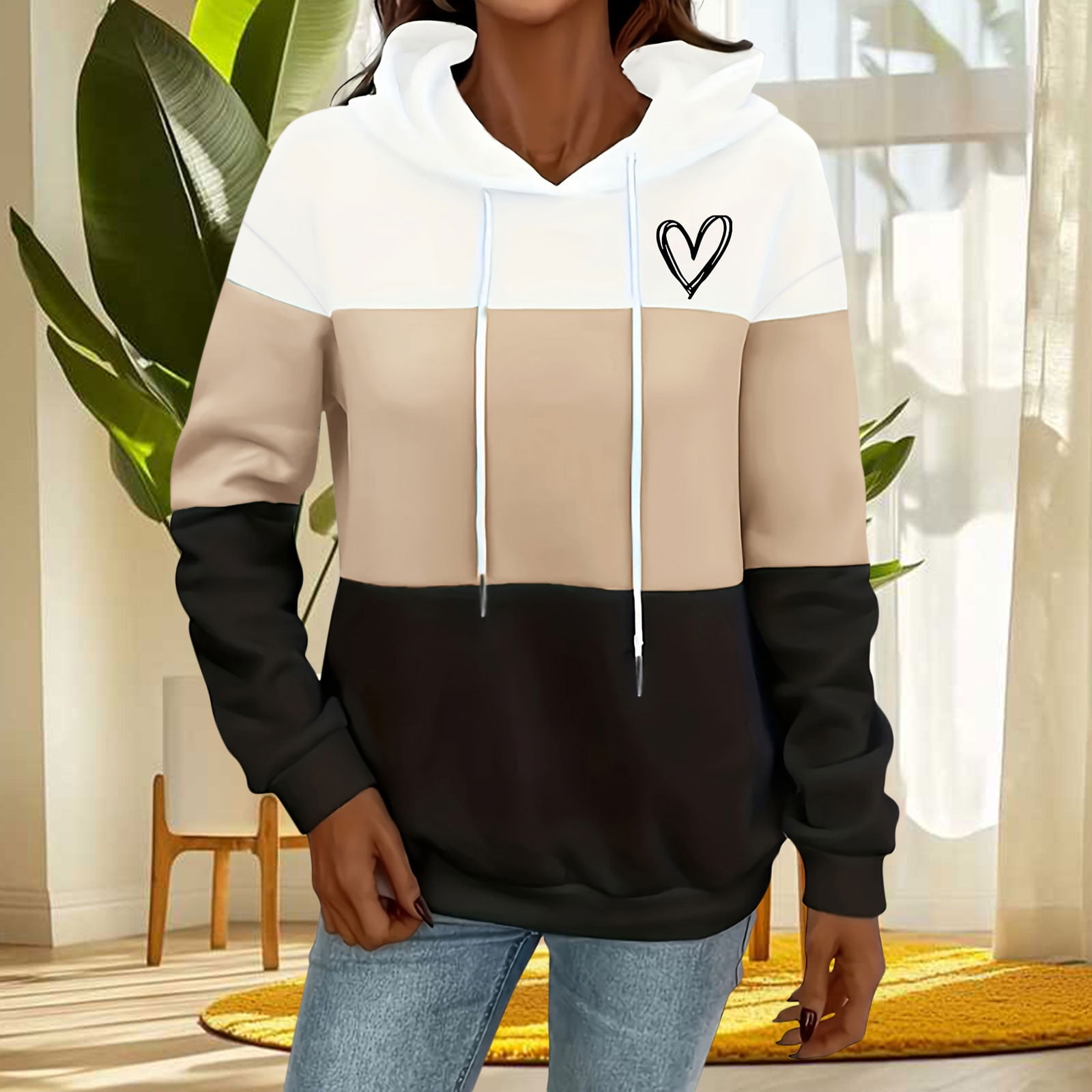 BLTIBY Valentine's Day Sweatshirts Hoodies for Women Love Heart ...