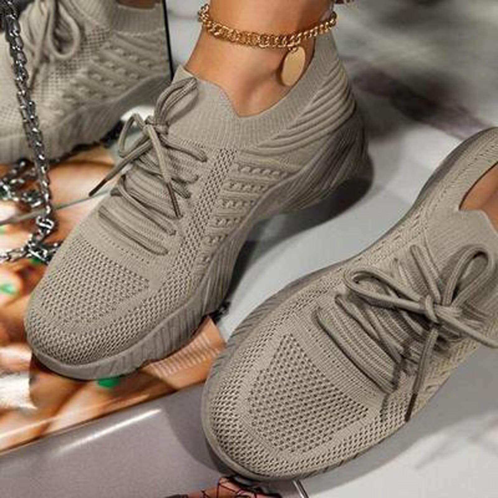 BLTIBY Women Shoes Lightweight Tennis Shoes Lace Up Non Slip Gym ...