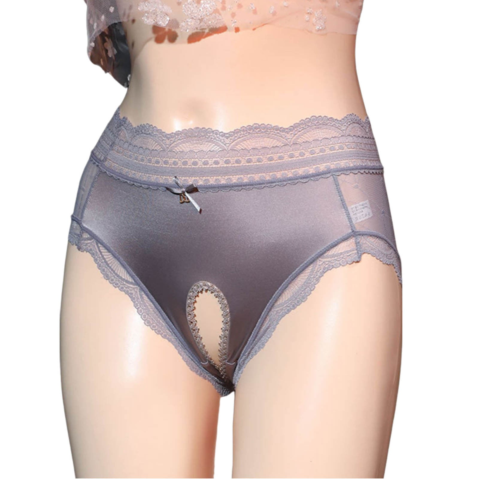 BLTIBY Women's High Waist Triangles Briefs Lace Open Sheer Transparent Mesh Breathable Fashion ...