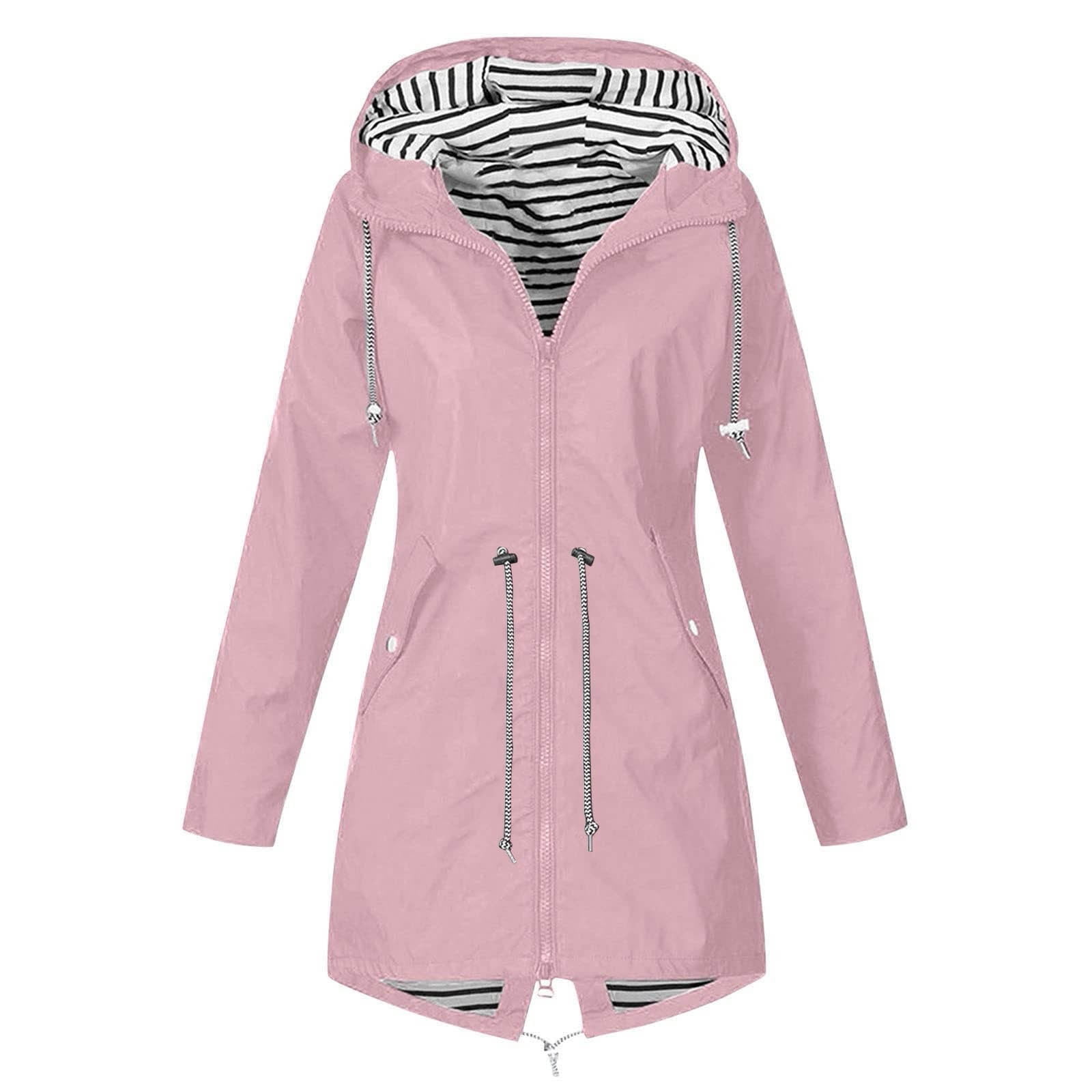 BLTIBY Women's Punching Jacket with Hooded Fall Winter Waterproof ...