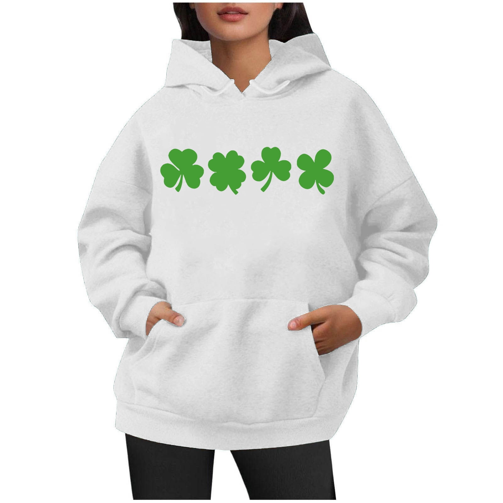 BLTIBY Women's St. Patrick's Day Sweatshirts Hoodies Printed Crew Neck ...