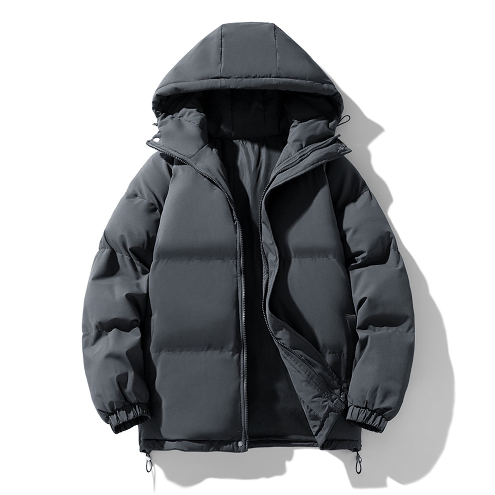 BLTIBY Women's Winter Warm Puffer Jacket Cropped Zip up Fluffy Quilted ...